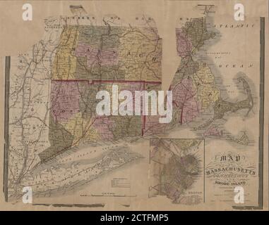 Map of Massachusetts, Connecticut and Rhode Island constructed from the ...