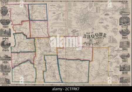 Map of Broome County, New York Stock Photo - Alamy