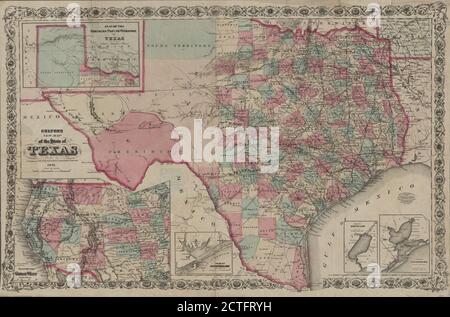 Colton's new map of the state of Texas 1871 Stock Photo - Alamy