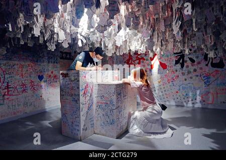 People visit the Museum of Broken Relationships on Nanjing Road in ...