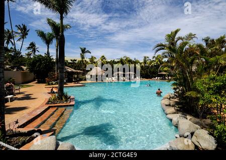 A large swimming pool at the Outriggers on the Lagoon hotel complex in ...