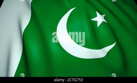 Waving flags of the world - flag of Pakistan. Shot with a shallow depth ...
