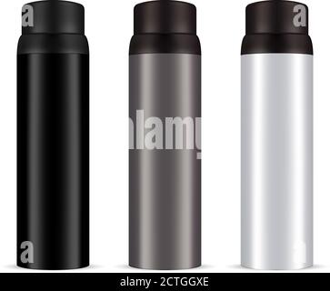 Set of aluminum can in color, isolated on white background. Detailed ...