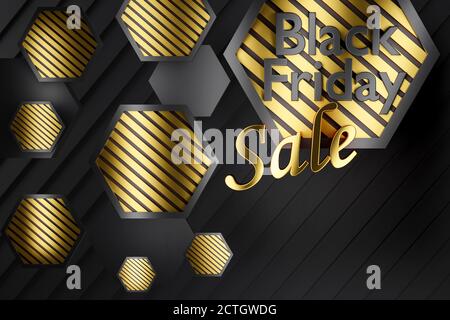 Black Friday Sale Sign in Yellow and Grey Colors extreme closeup. 3d ...