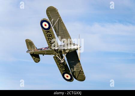 Hawker demon RAF 1930's biplane aircraft at a Shuttleworth Collection ...