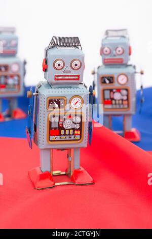 Clockwork toy robot on Russian flag. For Russian Bots on WWW, Russian ...