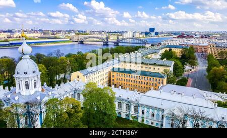 Bolsheokhtinsky Bridge (Big Okhta bridge) across the Neva River in St ...