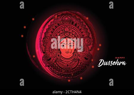 illustration of Goddess Durga in Happy Durga Puja Subh Navratri Indian ...