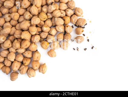 Multiple bean weevils or cowpea bettle on chickpeas. (Acanthoscelides ...