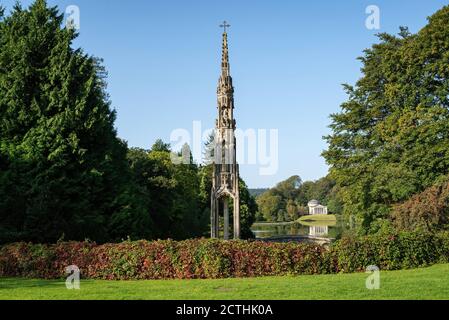 A park with the Bristol High Cross monument in England, United Kingdom ...