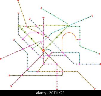 Fictional subway map, public transport map, free copy space Stock ...