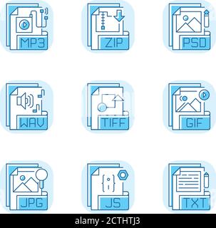 File formats blue RGB color icons set Stock Vector Image & Art - Alamy