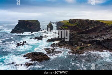 Dramatic sea cliffs at Esha Ness, Shetland Stock Photo - Alamy