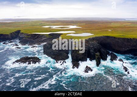 Dramatic sea cliffs at Esha Ness, Shetland Stock Photo - Alamy