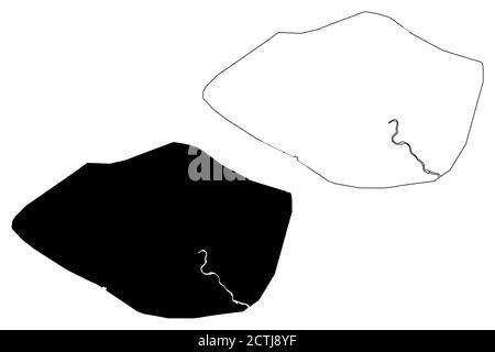 Maiduguri City (Federal Republic of Nigeria, Borno State) map vector ...