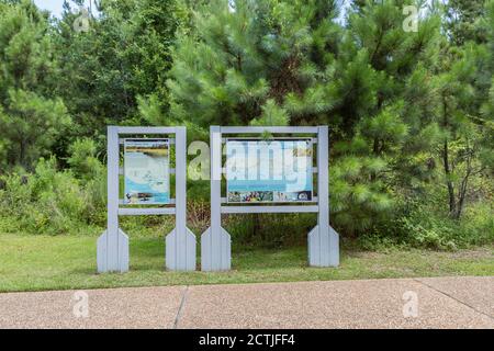Map and directory at the Visitor Center at the Davis Bayou Area of the ...