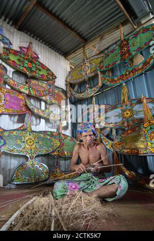 Kota Bahru, Kelantan/Malaysia - Jul 15 2017: Asian kid play traditional ...