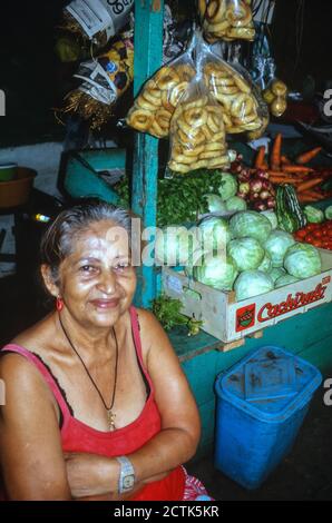 Honduras, Santa Barbara. Vegetable Vendor in the Market Stock Photo - Alamy
