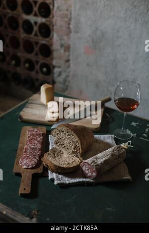 fresh sausage with bread Stock Photo - Alamy