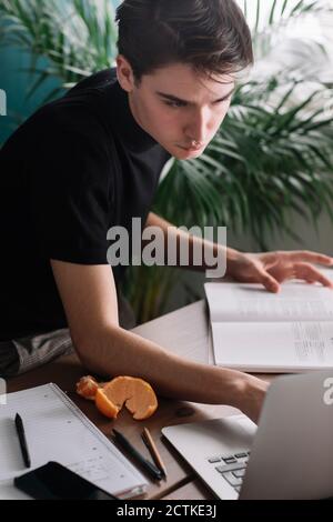 Handsome man using laptop Stock Photo - Alamy