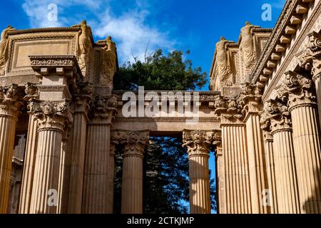 Big stone walls and foundation from the Palace of Fine Arts in San ...