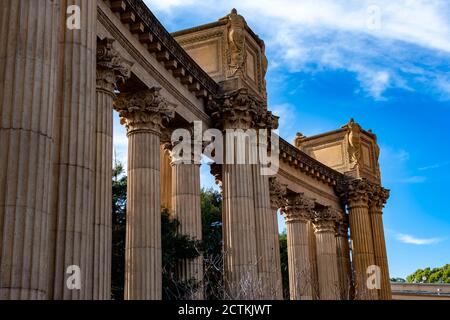 Big stone walls and foundation from the Palace of Fine Arts in San ...