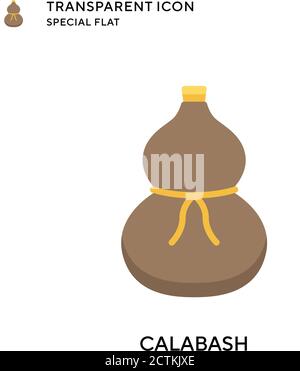 Calabash gourd with leaf vegetable icon, outline style vector ...