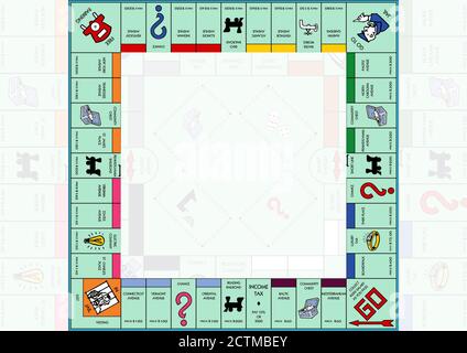 Monopoly Board - Border Design with central copy space Stock Photo - Alamy