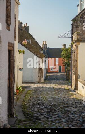 Ancient Culross village of Coastal Path. Sign and map at car park ...