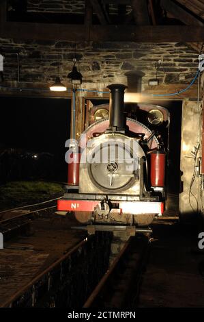 The Prince steam engine on the Ffestiniog railway at Porthmadog station ...