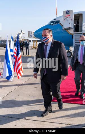 Secretary of State Mike Pompeo arrives to testify during a House ...