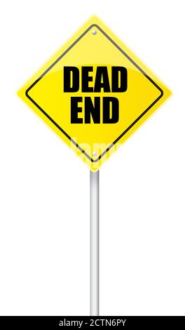 Dead end sign on a blank background. Ideal for traffic, road safety, or ...