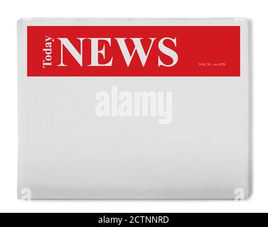 Blank grey newspaper on white background Stock Photo - Alamy