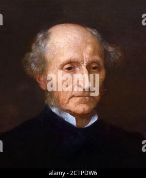 Portrait of English philosopher John Stuart Mill, 1860s Stock Photo - Alamy