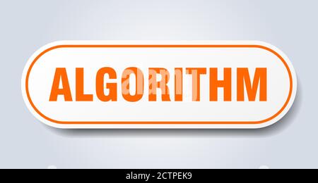 algorithm sign. rounded isolated sticker. white button Stock Vector ...