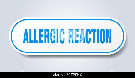 allergic reaction sign. rounded isolated sticker. white button Stock ...