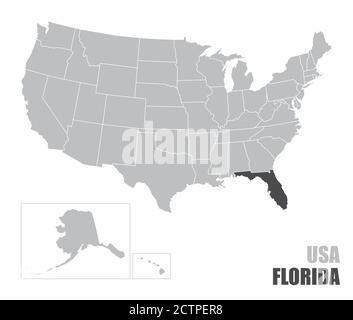 Map of America with highlighted USA map, gray map of United States of ...