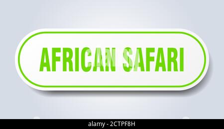african safari sign. rounded isolated sticker. white button Stock ...