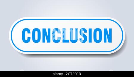 conclusion sign. rounded isolated sticker. white button Stock Vector ...