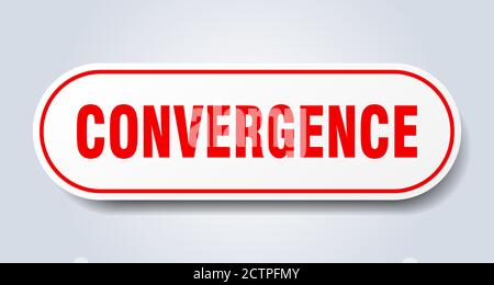 convergence sign. rounded isolated sticker. white button Stock Vector ...