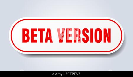 beta version sign. rounded isolated sticker. white button Stock Vector ...