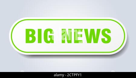 big news sign. rounded isolated sticker. white button Stock Vector ...