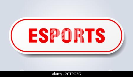 esports sign. rounded isolated sticker. white button Stock Vector Image ...