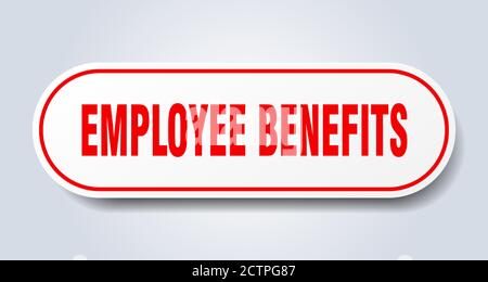 employee benefits button. rounded sign isolated on white background ...