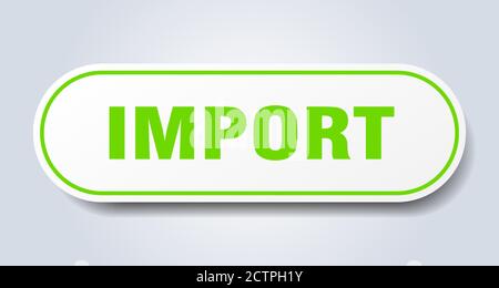 import sign. rounded isolated sticker. white button Stock Vector Image ...