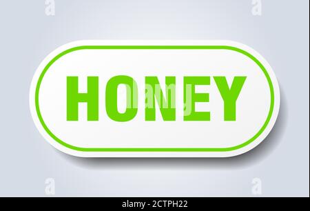 honey sign. rounded isolated sticker. white button Stock Vector Image ...