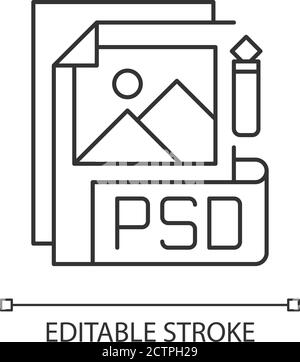 PSD File Format Icon linear vector graphics sign or symbol set for web app ui Stock Vector Image ...