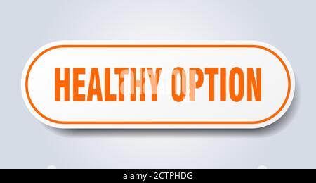 healthy option sign. rounded isolated sticker. white button Stock ...