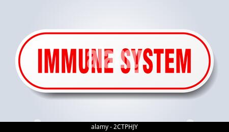 immune system sign. rounded isolated sticker. white button Stock Vector ...