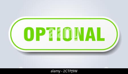 optional sign. rounded isolated sticker. white button Stock Vector ...